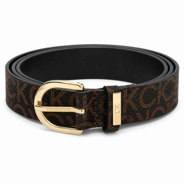 CK BROWN MONOGRAM LOGO BELT | Belle’s Shoes & Accessories